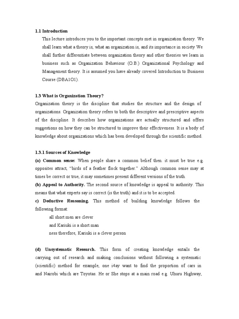 Understanding Organizational Theory | PDF | Social Group ...