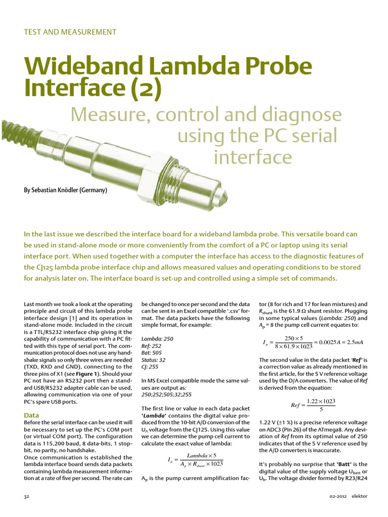 Wideband Lambda Probe Interface (English) - Part2 | PDF | Computer ...
