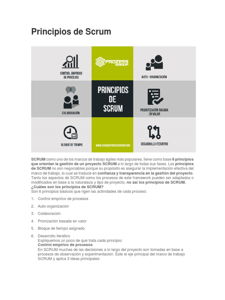 Principios de Scrum | PDF | Scrum (desarrollo de software) | Business