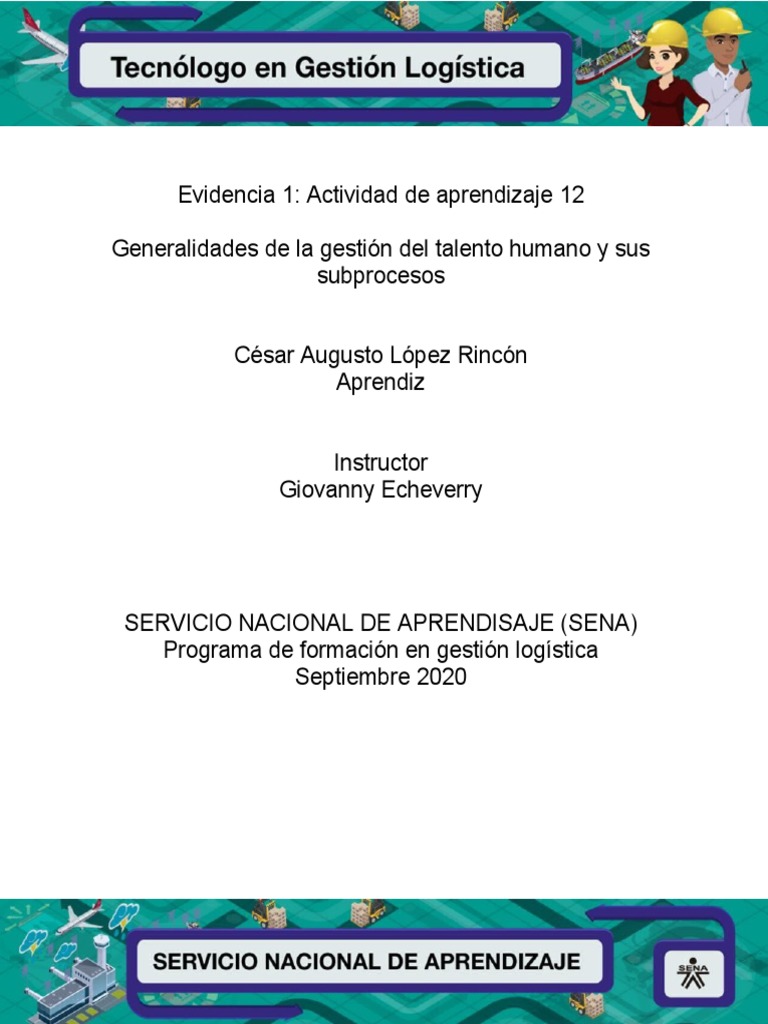 Evidencia - 1 - Taller - Generalidades - de La Gestion - Del - Talento - Humano - y ...