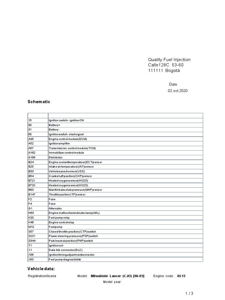 Mitsubishi Lancer 4G13 Wiring Diagram | PDF | Fuel Injection | Engines