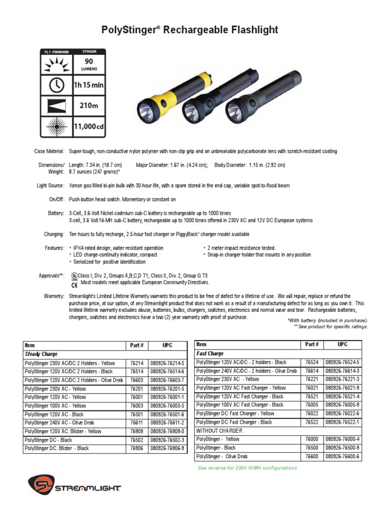 Polystinger Recargable-Halogena | PDF | Battery Charger | Rechargeable ...