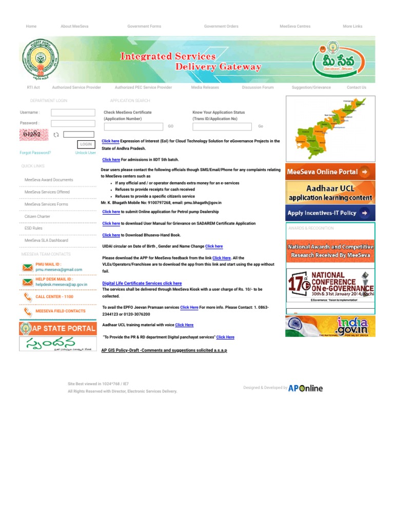 Meeseva Official Portal - Government of Andhra Pradesh | PDF ...