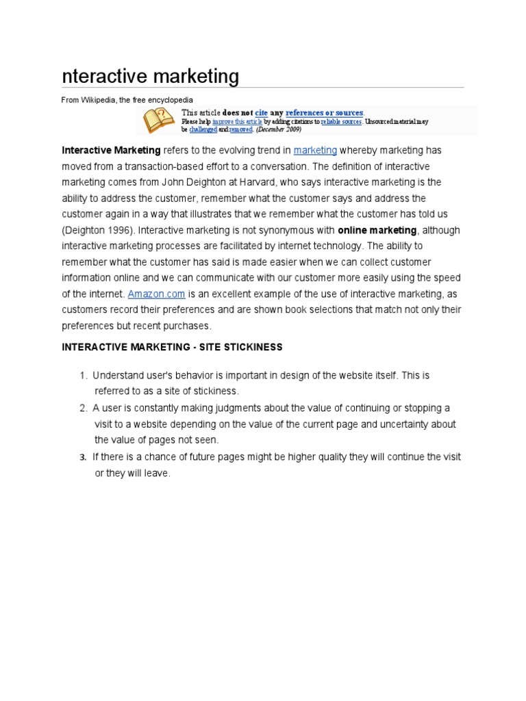 Understanding Interactive Marketing | PDF | Business | Computers