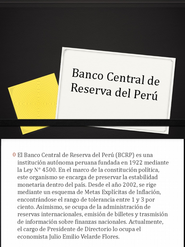 Banco Central de Reserva Del Perú | PDF | Finanzas y dinero | Ciencias ...