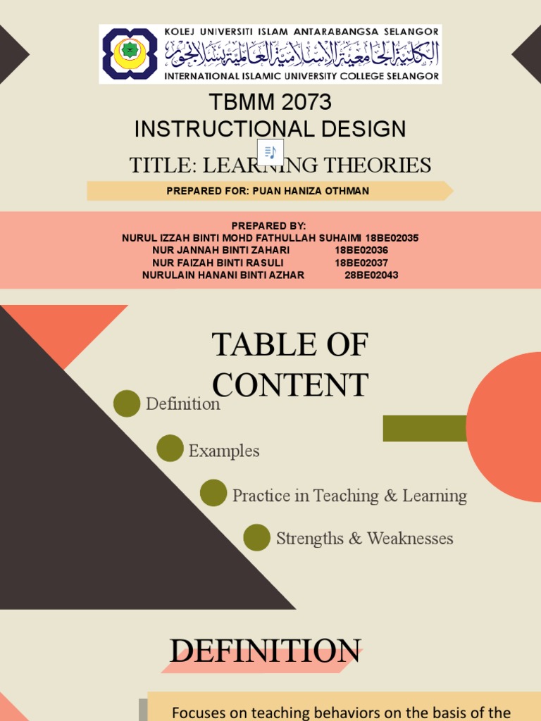 Learning Theories Slide | PDF | Behaviorism | Constructivism ...
