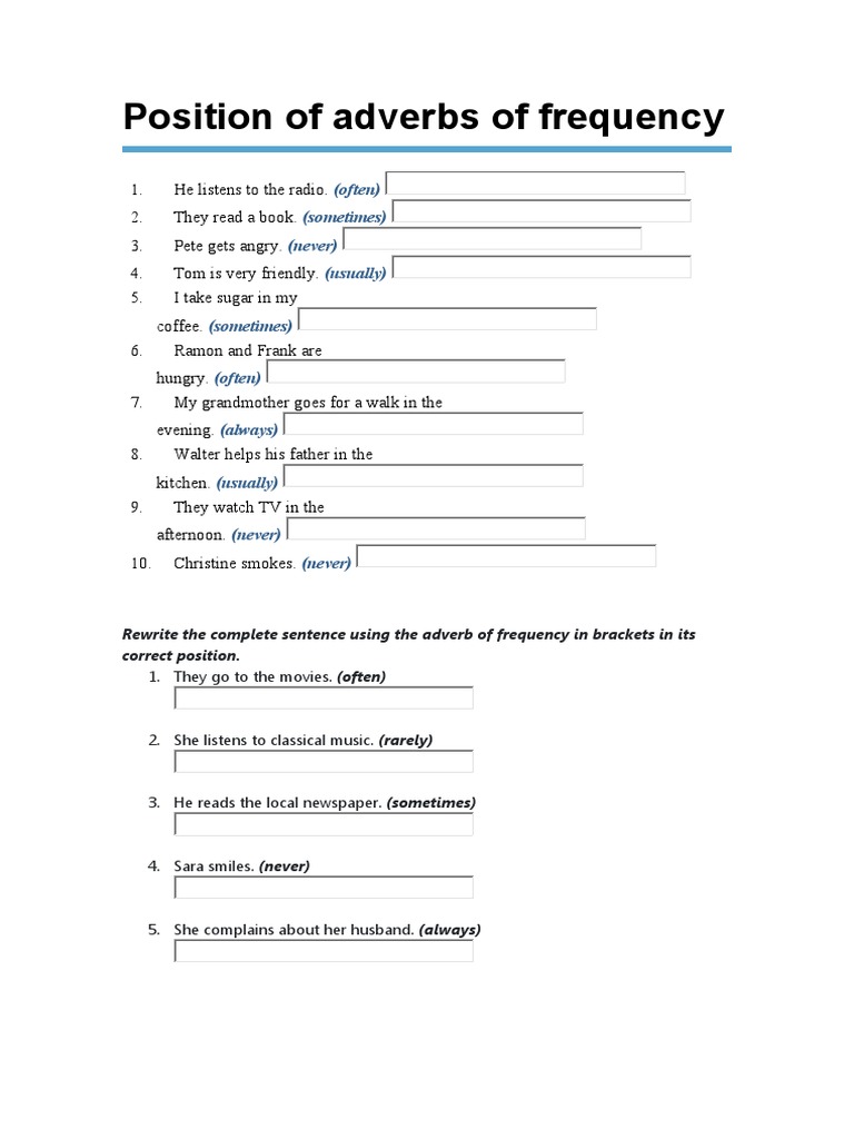 Adverbs of Frequency | PDF