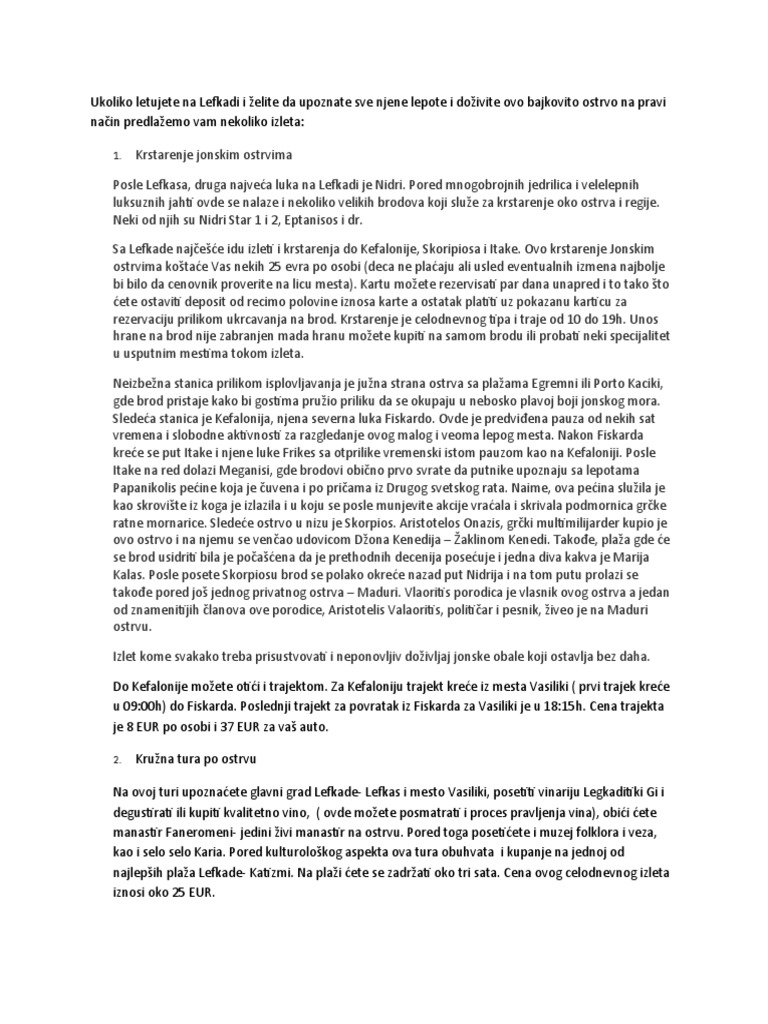 Izleti Lefkada | PDF