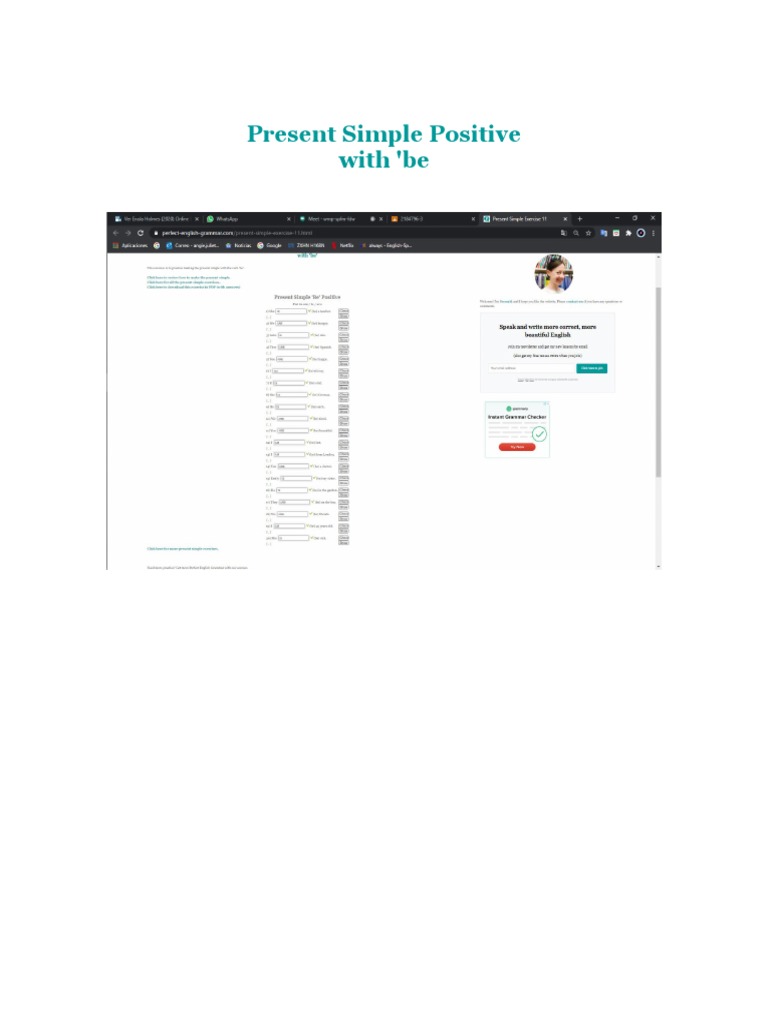 Present Simple Positive | PDF