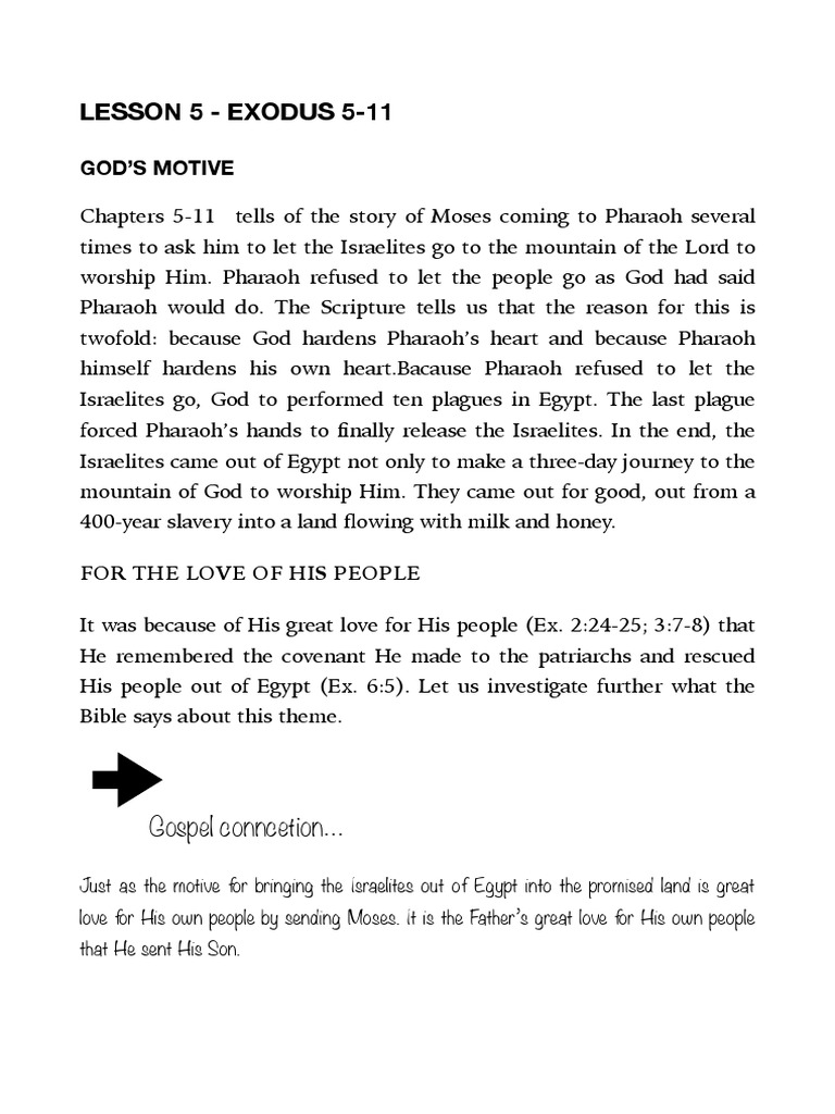 Lesson 5 - Exodus 5-11: God'S Motive | PDF | The Exodus | Bible Content