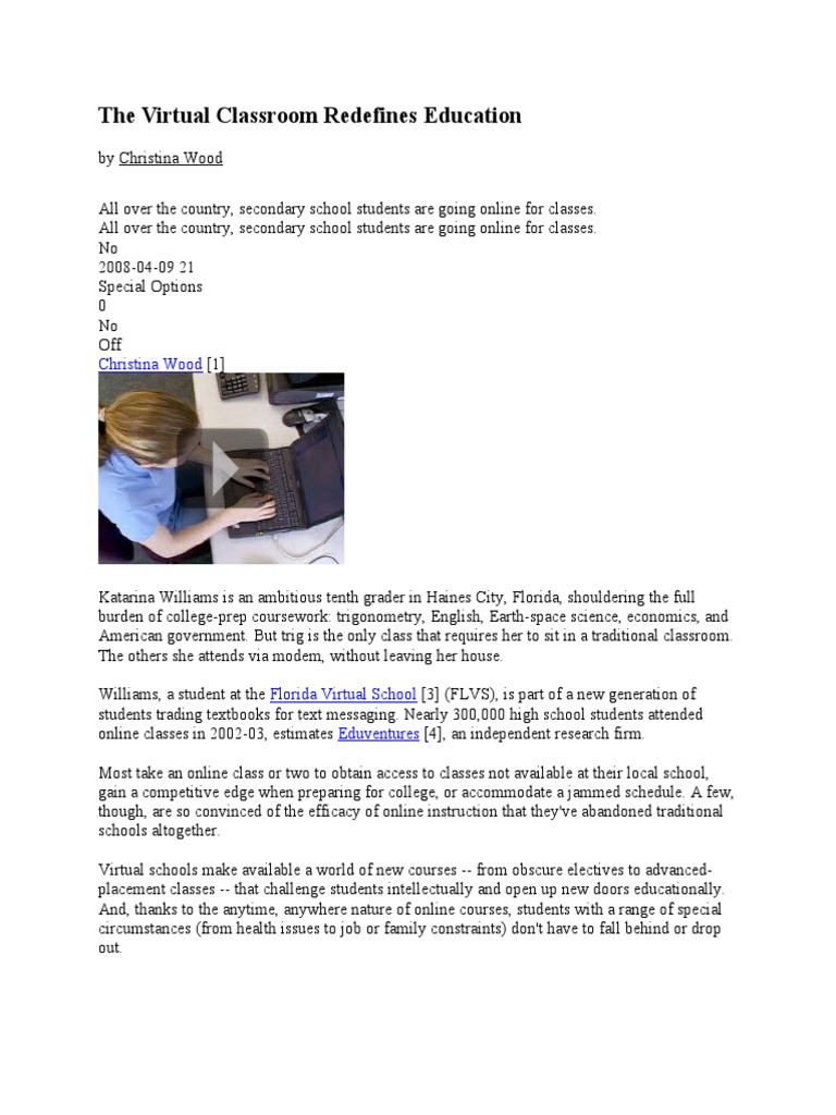 The Virtual Classroom Redefines Education | PDF | Educational ...