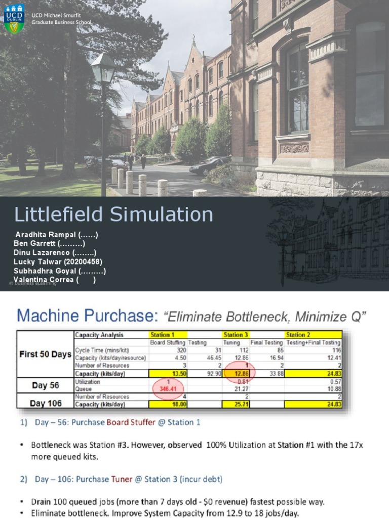 Littlefield Simulation Parameters Overview | PDF