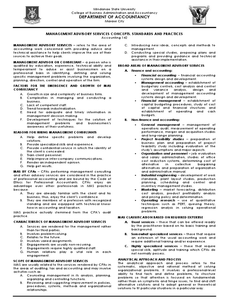 MAS Concepts, Standards and Practices (Done) PDF | PDF | Certified ...