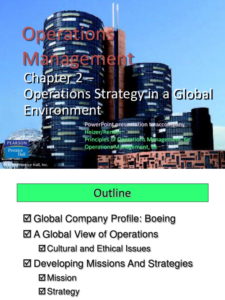 Operations Management: Chapter 2 - Operations Strategy in A Global ...