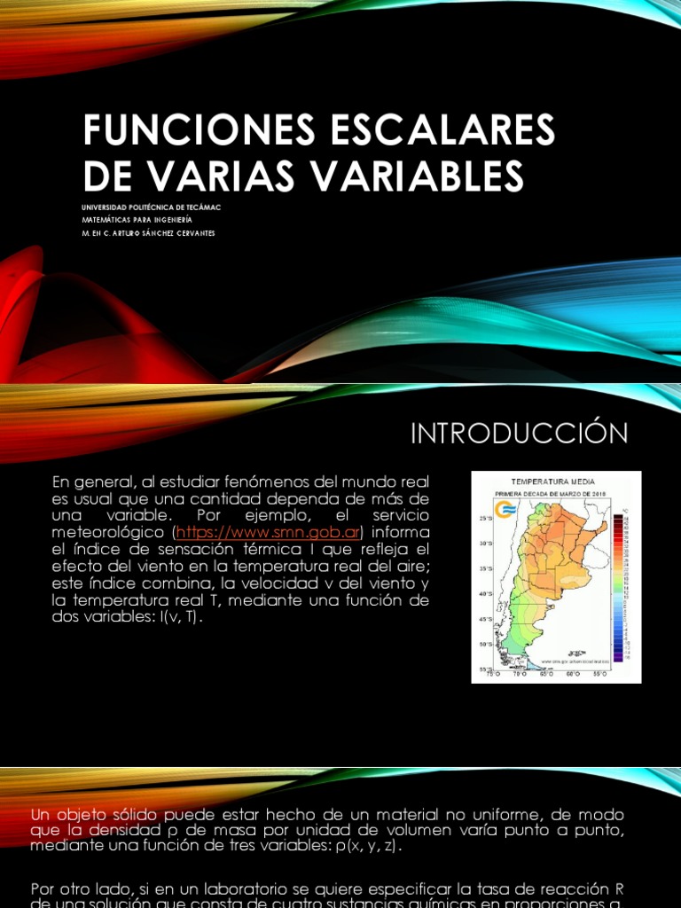 Funciones Escalares de Varias Variables1 | PDF | Función (Matemáticas) | Enseñanza de matemática