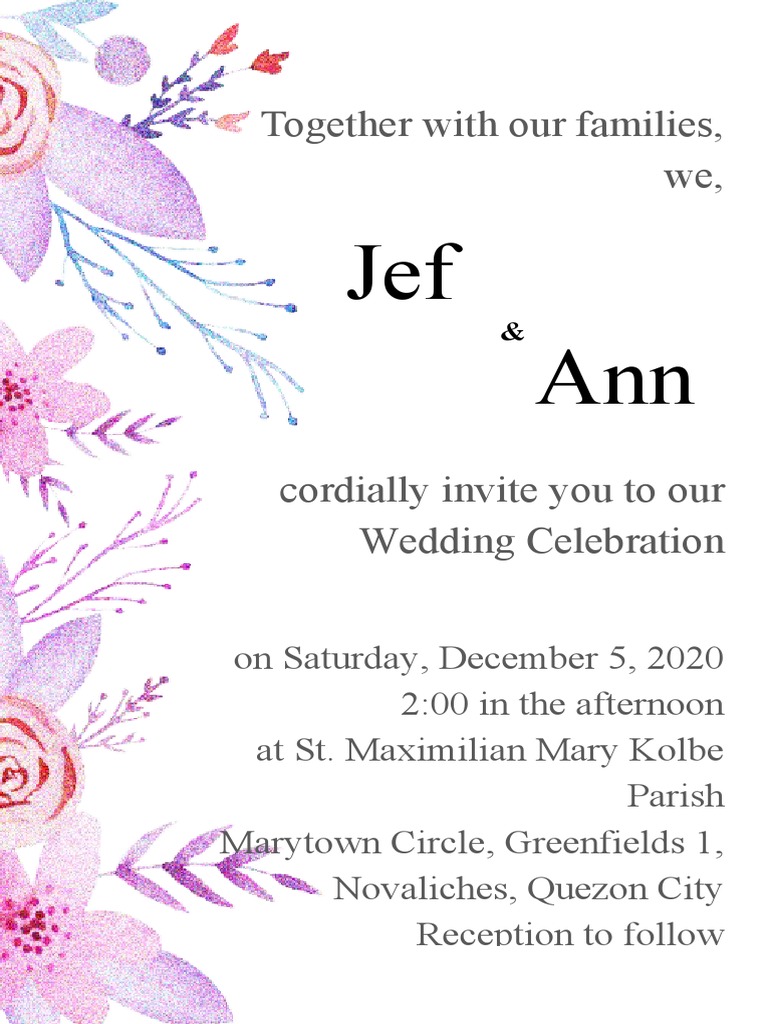Wedding Invitation Draft | PDF