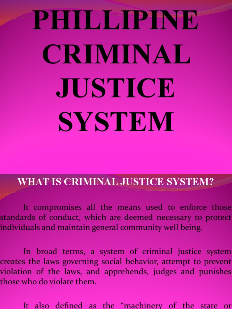 CJC Philippine Criminal Justice System | PDF | Bail | Prosecutor