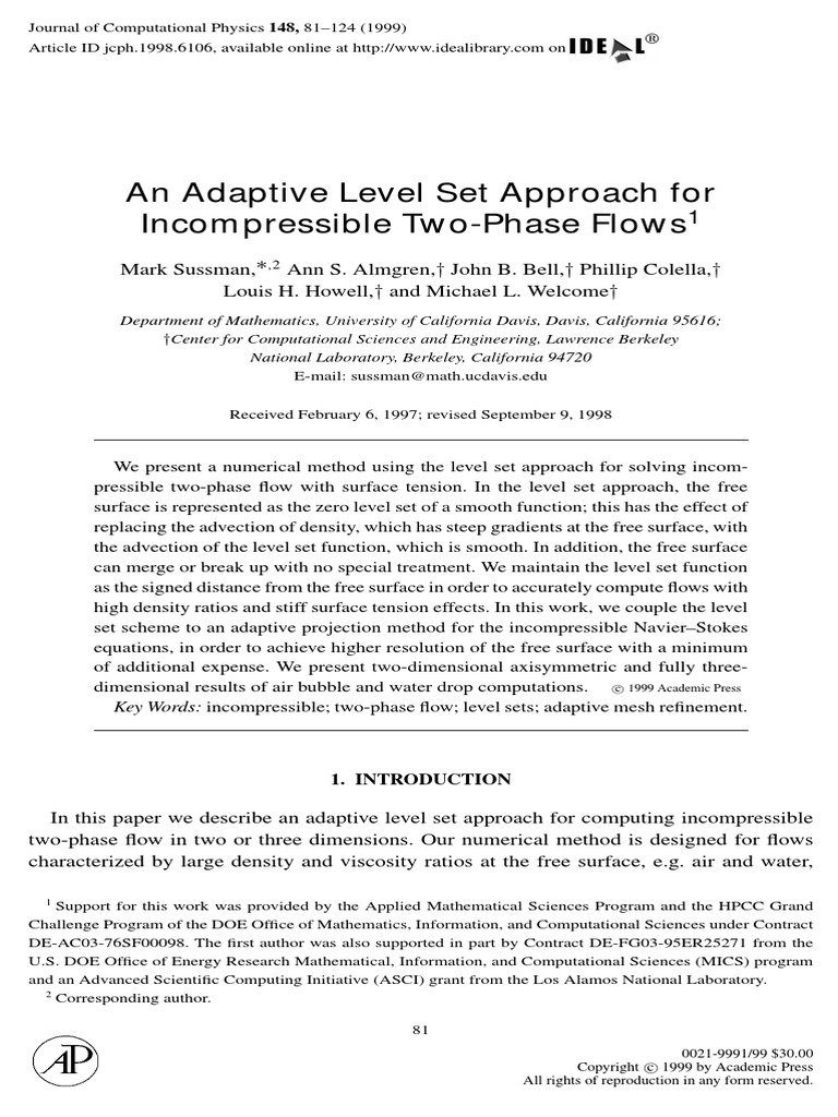 1996 - An Adaptive Level Set Approach For Incompressible Two-Phase ...