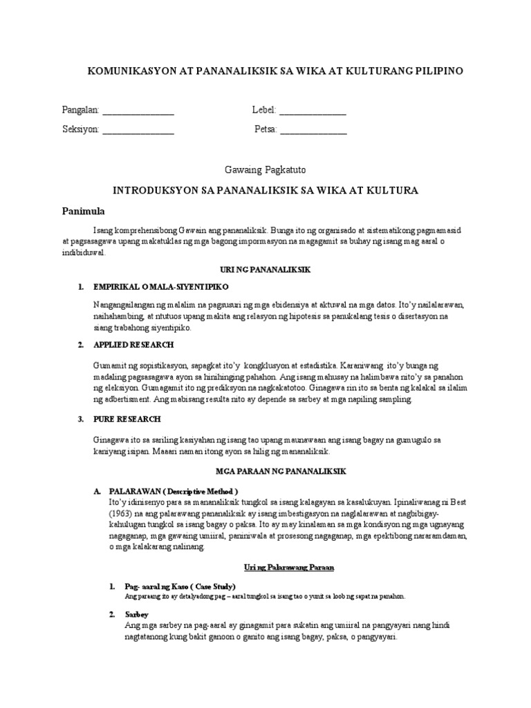Komunikasyon at Pananaliksik Sa Wika at Kulturang Pilipino - Week 8 ...