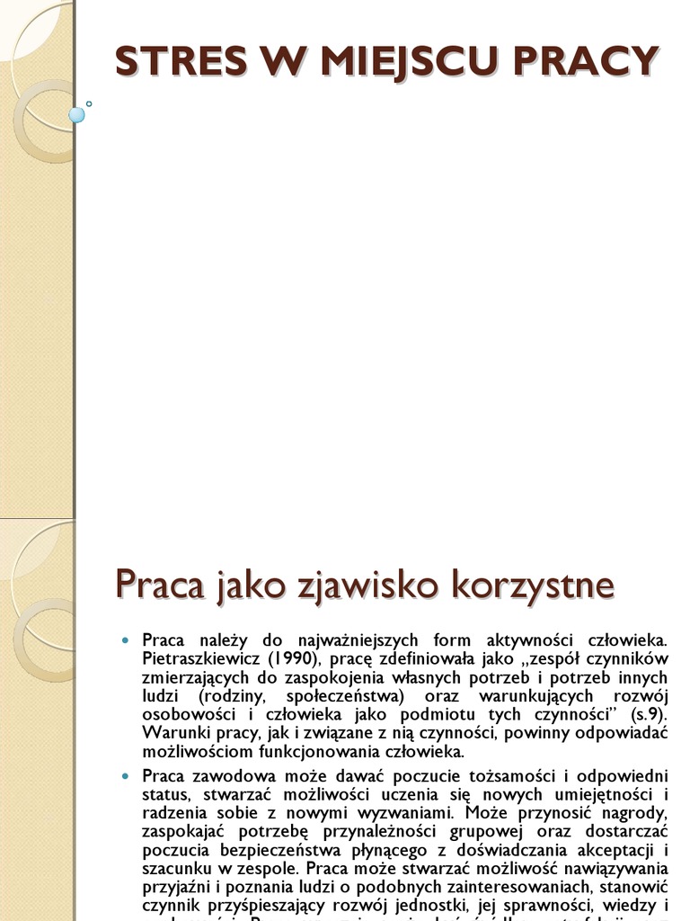 Stres W Miejscu Pracy | PDF