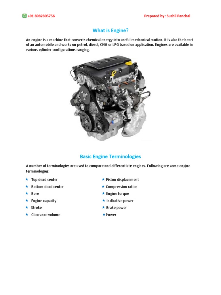 Basics of Engine | PDF | Internal Combustion Engine | Diesel Engine