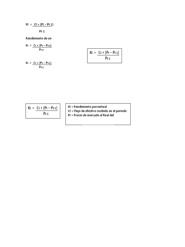 Formula Del Rendimiento | PDF