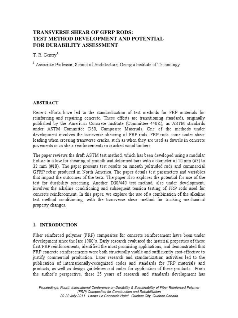 Transverse Shear Rods | PDF | Fibre Reinforced Plastic | Composite Material