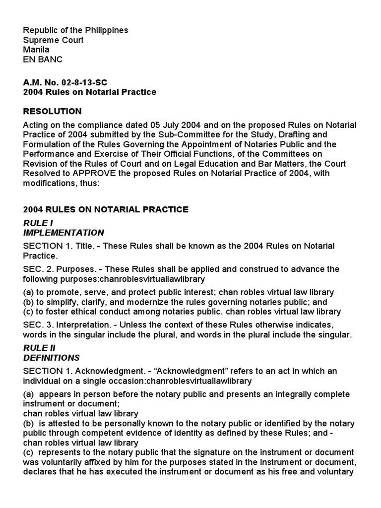 Notarial Act of 2004 | PDF | Notary Public | Signature