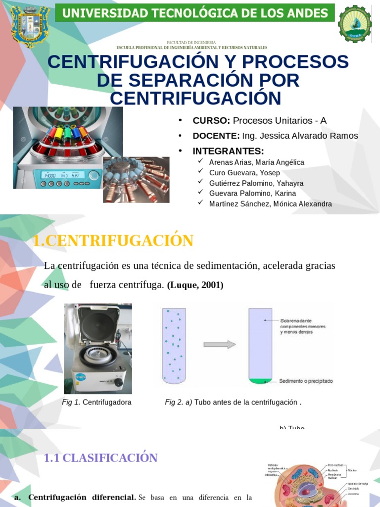 Centrifugación y procesos de separación por centrifugación: fundamentos ...