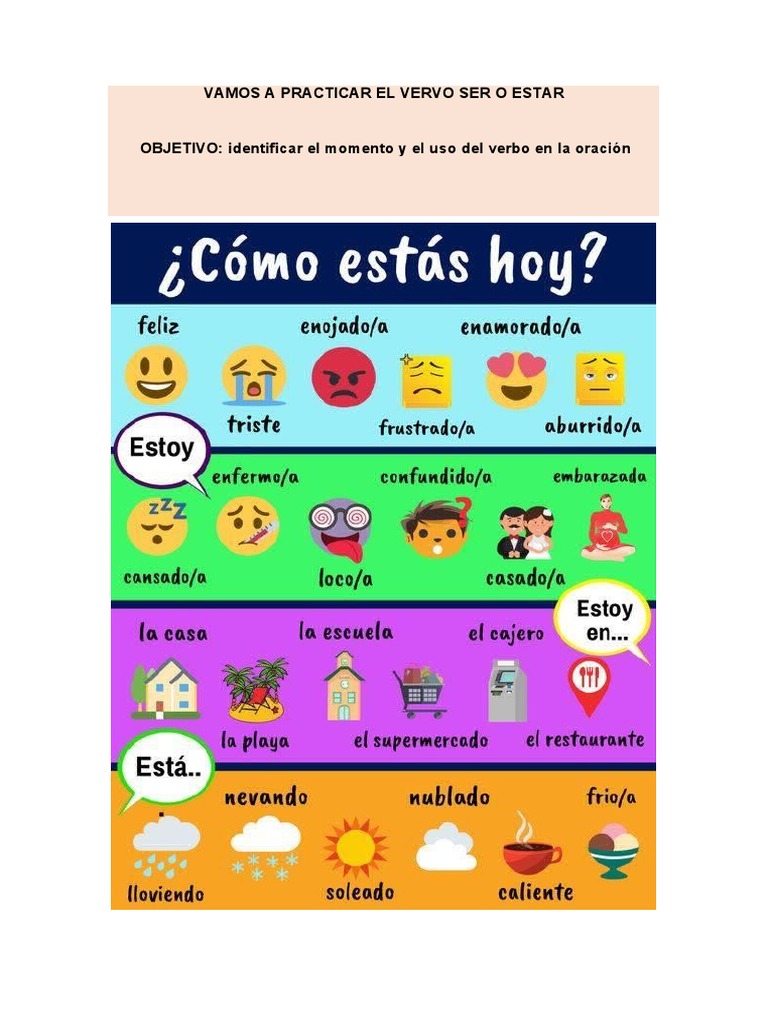 Vamos A Practicar El Vervo Ser o Estar | PDF