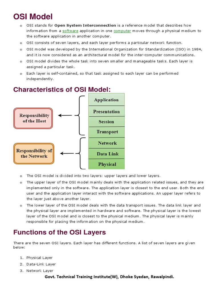 OSI Model PDF | Download Free PDF | Osi Model | Computer Network