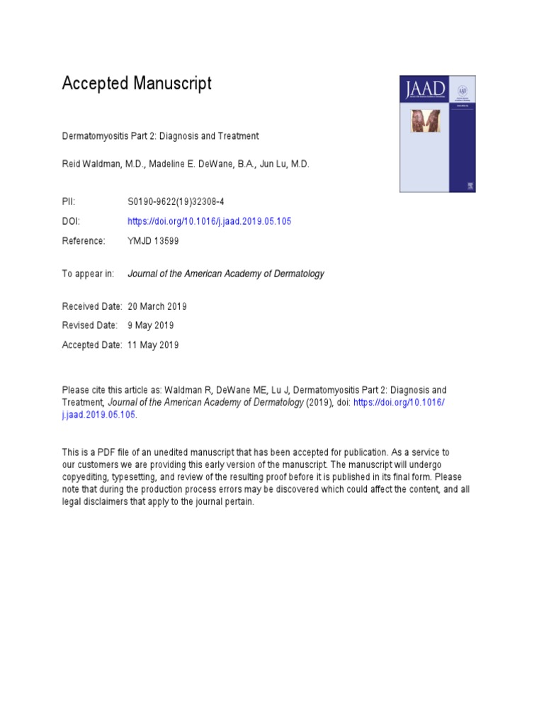 Dermatomyositis Diagnosis and Treatment Guide | PDF | Epidemiology ...