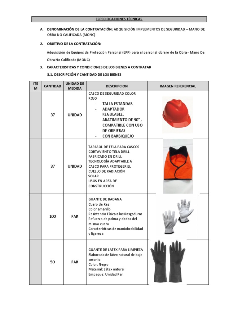 Especificaciones Técnicas Epps | PDF