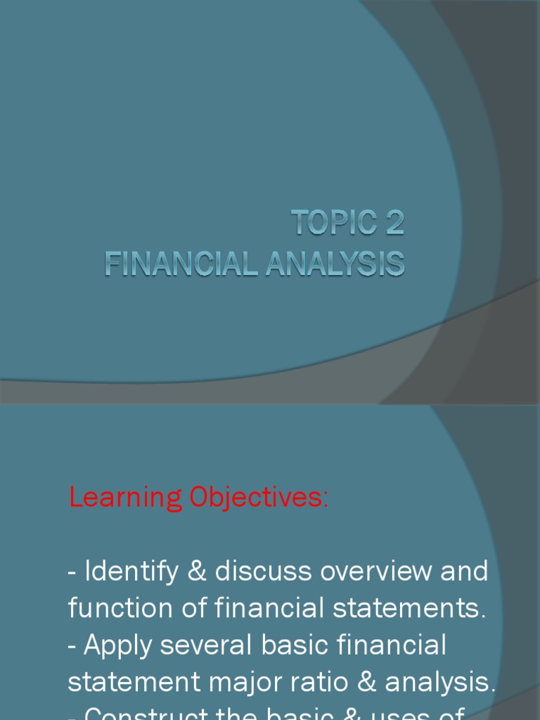 Chapter 2 Financial Analysis | PDF | Balance Sheet | Cash Flow Statement
