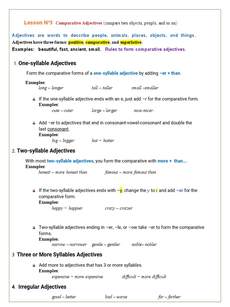Comparative Adjectives Explained | PDF | Adjective | Linguistic Typology