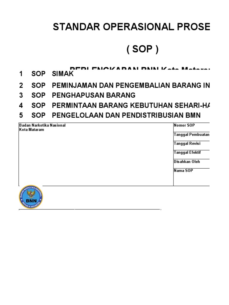Sop BMN | PDF