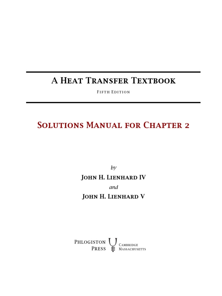 A Heat Transfer Textbook: Solutions Manual For Chapter 2 | PDF | Heat ...