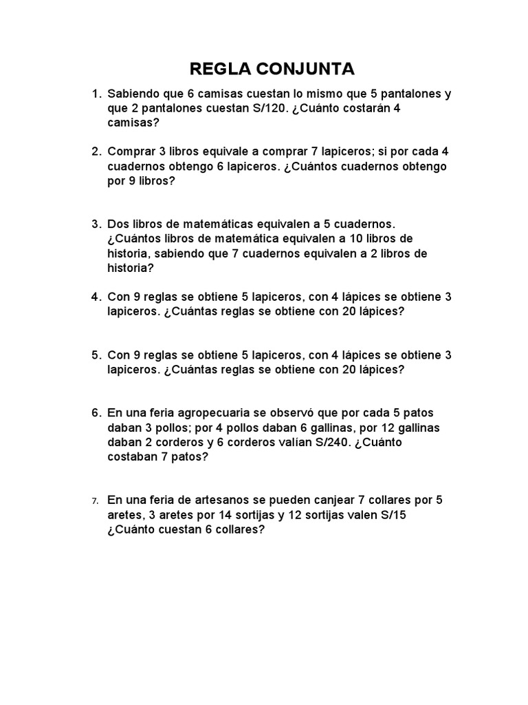 Regla Conjunta | PDF