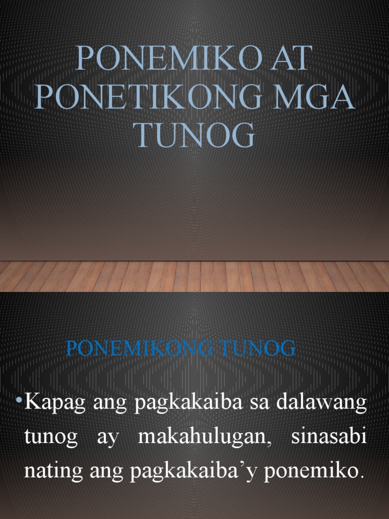 Ponemiko at Ponetikong Mga Tunog 1 | PDF