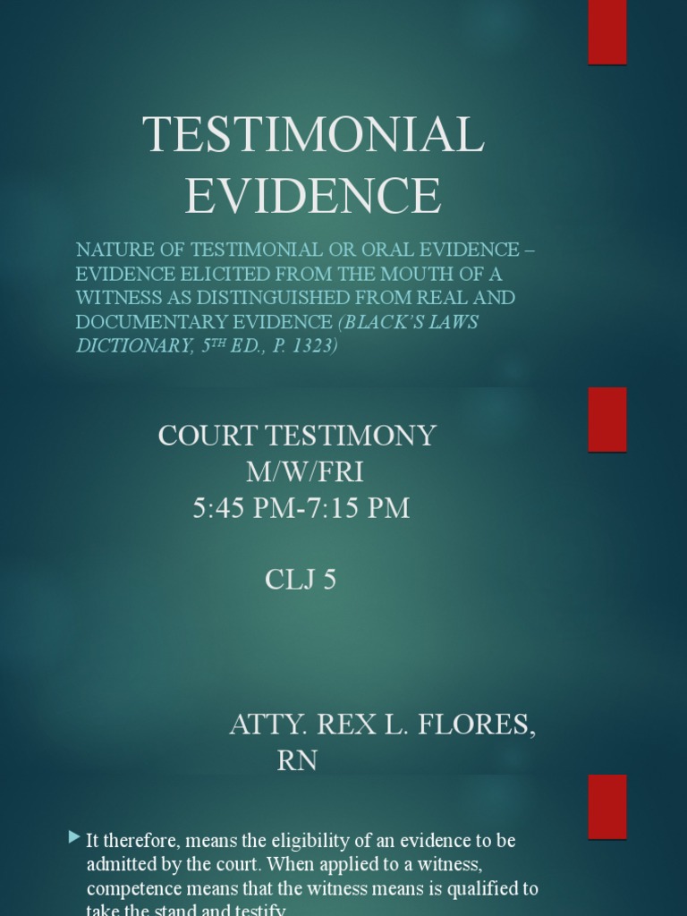 Understanding Testimonial Evidence | PDF | Affidavit | Witness