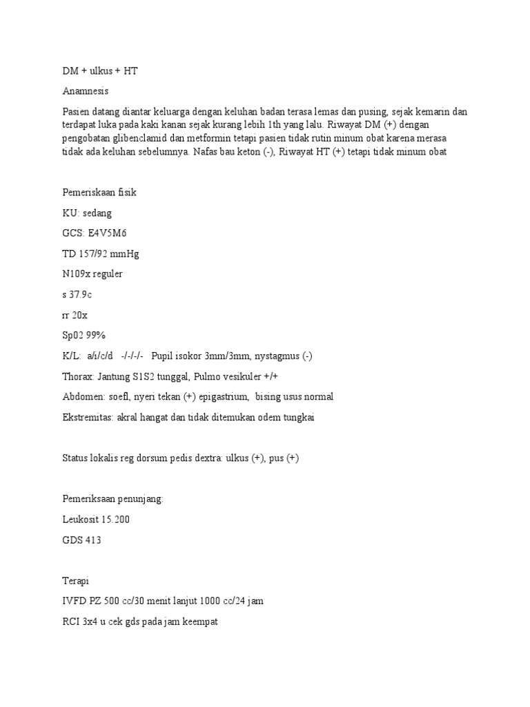 Manajemen DM, Ulkus, dan Hipertensi | PDF