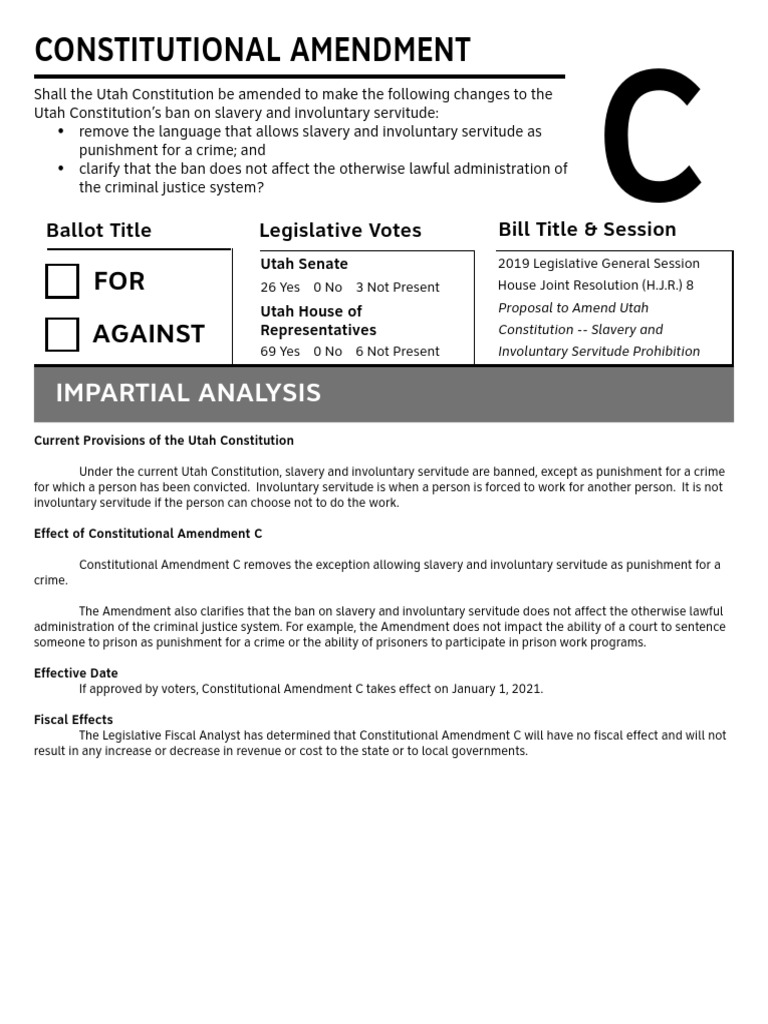 Constitutional Amendment C | PDF | Thirteenth Amendment To The United ...