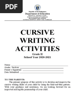 Action Plan in Cursive Writing 2020-2021 | PDF | Teachers | Teaching