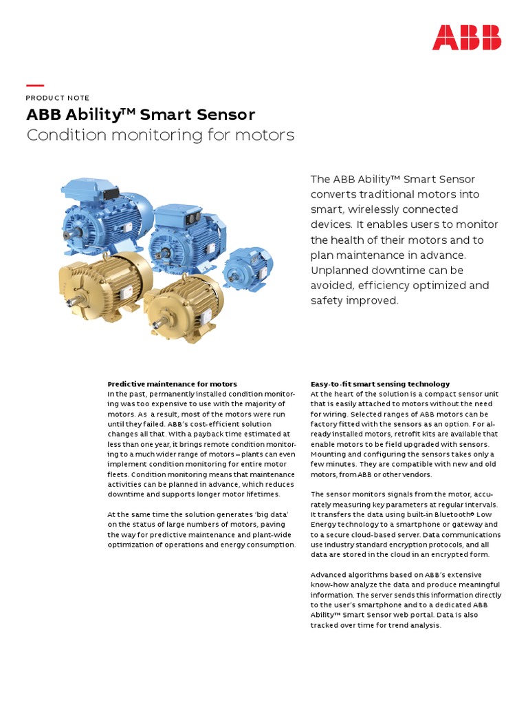 9AKK106713A3853 Product Note - ABB Ability Smart Sensor For Motors - RevC - Lowres | Download ...