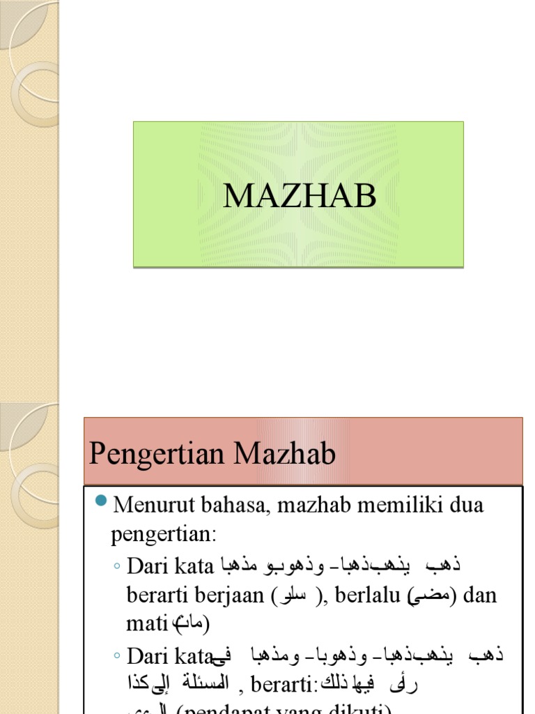 Mazhab | PDF | Agama & Spiritualitas