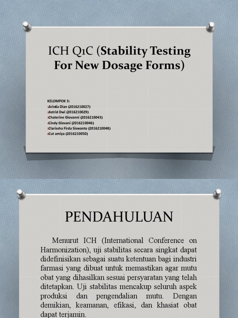 ICH Q1C (Stability Testing: For New Dosage Forms) | PDF