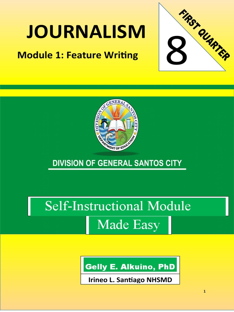 MODULE 1 For Grade 8 SPJ JOURNALISM Romulo and Soliven | Download Free ...
