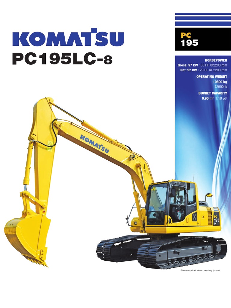 PC195LC-8. HORSEPOWER Gross - 97 KW 130 RPM Net - 92 KW RPM OPERATING ...