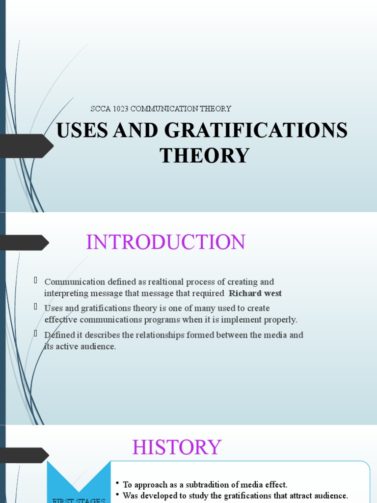 Uses and Gratification Theory | PDF | Mass Media | Behavioural Sciences