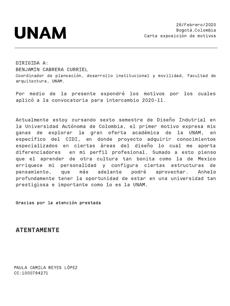Carta Unam | PDF